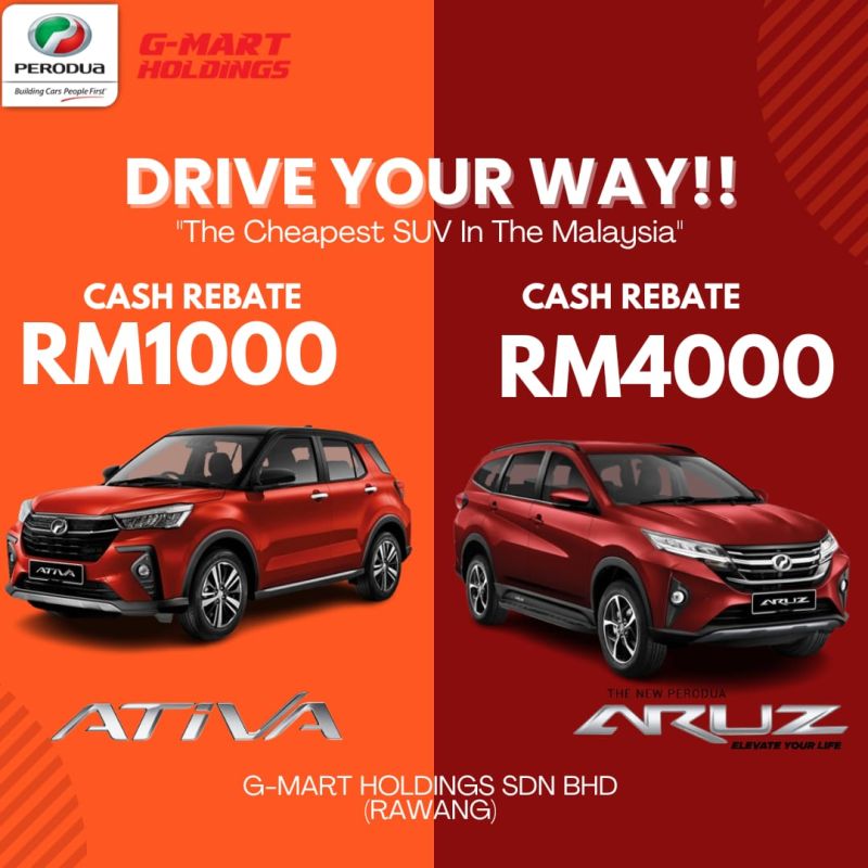 Perodua Ativa & Aruz Cash Rebate - Perodua Rawang Sales